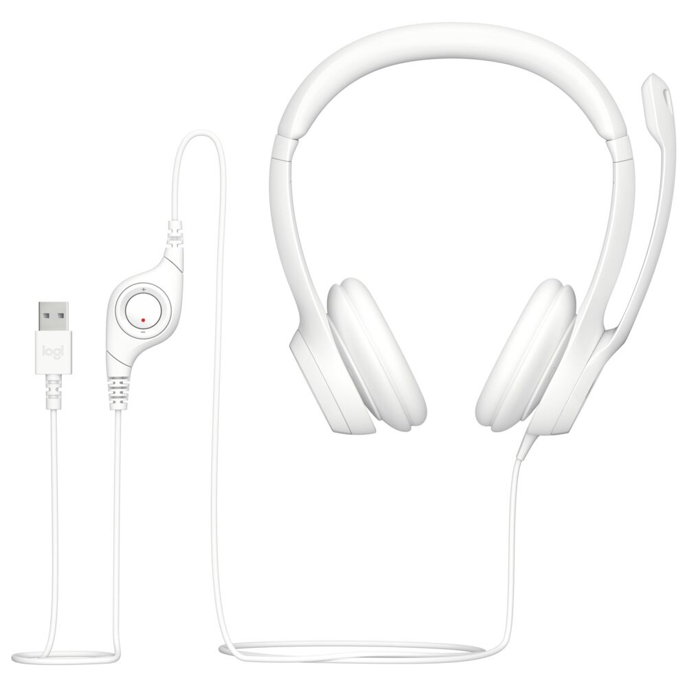 Fone Headset, USB, H390, Branco, 981-001285, LOGITECH