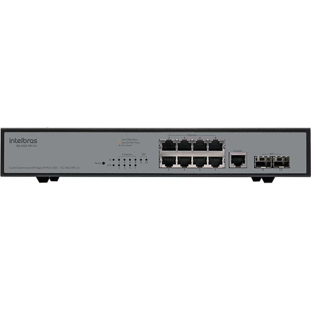 Switch Gerenciável 8P Gigabit +2PGBIC SG 1002 MR L2+, 4760041, INTELBRAS