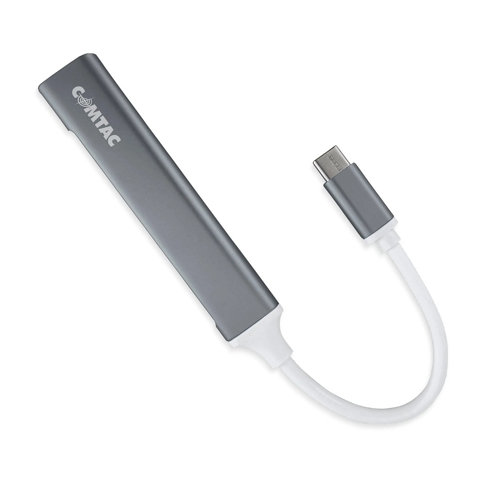 Hub 4 Portas USB-C, 1P USB 3.0 + 3P USB 2.0, Cinza, 1101, COMTAC